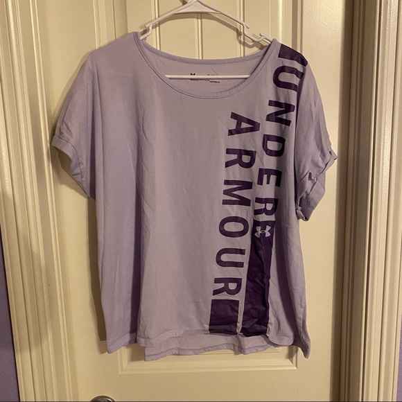 Tops | Under Armor Crop Top Purple Size Xl | Poshmark